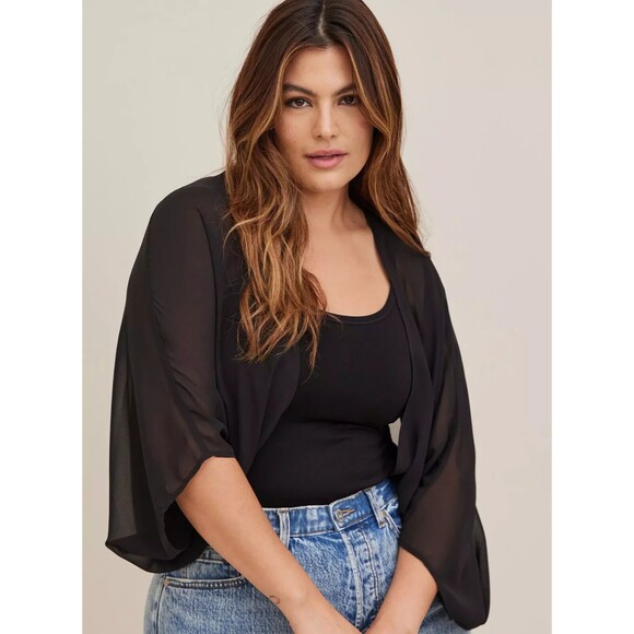 torrid | Kimonos & Yukatas | Torrid Chiffon Cocoon Dolman Sleeve Kimono ...
